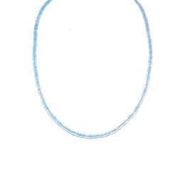 Firetti Kette ohne Anhänger Schmuck Geschenk Silber 925 Halsschmuck Halskette Blautopas, mit Blau Topas, Made in Germany, blau|silberfarben