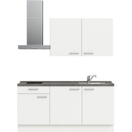 nobilia® elements Küchenzeile "elements basic", vormontiert, Ausrichtung wählbar, Breite 180 cm, ohne E-Geräte, grau|weiß