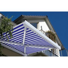 Home Deluxe LED Vollkassettenmarkise ELOS V2 - marineblau-weiß 585 x 300 cm