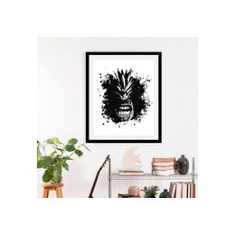 queence Bild Angry Pineapple, (1 St), gerahmt, schwarz