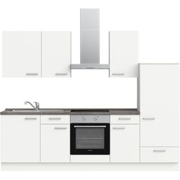 nobilia® elements Küchenzeile "elements basic", vormontiert, Ausrichtung wählbar, Breite 270 cm, ohne E-Geräte, grau|weiß