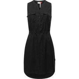 Ragwear Blusenkleid Roisin stylisches Sommerkleid mit Bindeband, schwarz