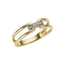 Firetti Diamantring Schmuck Geschenk Gold 333 Damenring Goldring Kettenglied, mit Brillanten, gelb|goldfarben|weiß