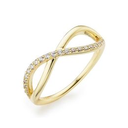 HECHTER PARIS Fingerring Schmuck Geschenk Silber 925 Damenring Infinity, mit Topas, gelb|goldfarben|weiß