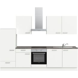nobilia® elements Küchenzeile "elements basic", vormontiert, Ausrichtung wählbar, Breite 300 cm, ohne E-Geräte, grau|weiß