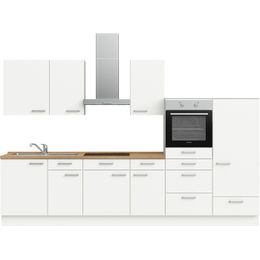 nobilia® elements Küchenzeile "elements basic", vormontiert, Ausrichtung wählbar, Breite 330 cm, ohne E-Geräte, weiß