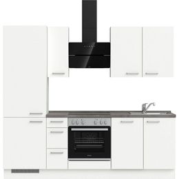 nobilia® elements Küchenzeile "elements premium", vormontiert, Ausrichtung wählbar, Breite 240 cm, ohne E-Geräte, grau|weiß