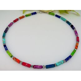 traumschmuck Collier 226i Halskette Schmuck-Edelstein Jaspis bunt Hämatit (incl. Schmuckbox)