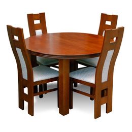 JVmoebel Essgruppe Komplett Set Esstisch 4x Stühle Set Ess Gruppe Holz Tisch Tische 5tlg