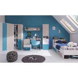 QMM TraumMöbel Jugendzimmer-Set Jugendzimmer komplett Space Set A Eckschrank Regale Bett