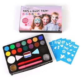 MyBeautyworld24 Theaterschminke 25tlg Kinderschminke Set 16 Bodypainting Farben inkl Pinsel uvm. (25-tlg)