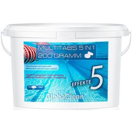 GlobaClean Chlortabletten 3 kg Pool Chlor Multitabs 5in1 200g
