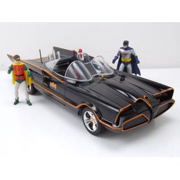 Jada Modellauto Batmobile Batman Classic Series 1966 schwarz mit Licht und Figuren