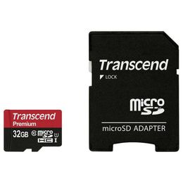 Transcend microSDHC-Karte 32GB Class 10 UHS-1 inkl. Speicherkarte (inkl. SD-Adapter)