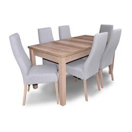 JVmoebel Essgruppe, Esszimmer Garnitur Tisch 6x Lehnstuhl Stühle Luxus Essgruppe Set 7tlg.