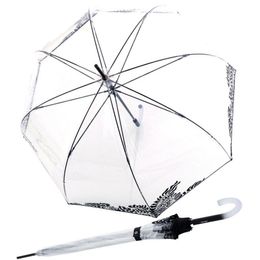 Knirps® Stockregenschirm transparenter Glockenschirm mit Blätter-Aufdruck