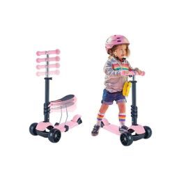Wenta Dreiradscooter Kinderscooter 2 in 1 Kinderroller Faltbarer mit LED Räder