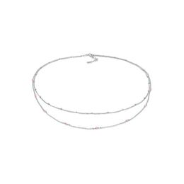 Elli Ketten-Set Layer Rosa Quarz Kugeln Beads 925 Silber