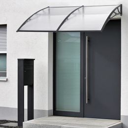 en.casa® en.casa Vordach Mellerud 200x100 cm Schwarz/Transparent