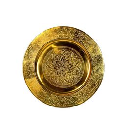 Marrakesch Orient & Mediterran Interior Tablett Orientalisches rundes Tablett aus Metall Sidra 30cm