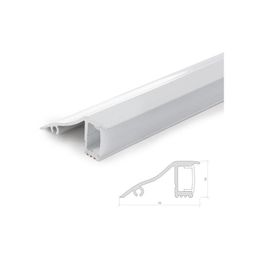 Greenice - Profil Aluminium Für led -Streifen Installation Wände - Diffusor Milchig x 1M (SU-W001)