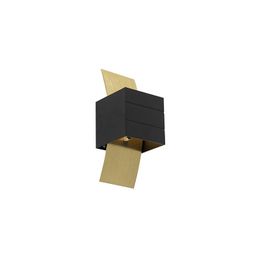 Qazqa Design Wandlampe schwarz mit Gold - Amy - Schwarz