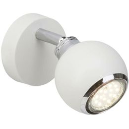 Lampe Ina led Wandspot weiß/chrom 1x LED-PAR51, GU10, 3W LED-Reflektorlampe inklusive, (250lm, 3000K) Kopf schwenkbar - weiß - Brilliant