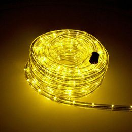 TRADESHOP F3 led Lichterschlauch Lichterkette Beleuchtung in gewünschter Länge für Drinnen und Draußen, Gelb 40m