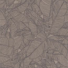 A.S. Création Palmenblätter Tapete in Grau Braun | Taupe Vliestapete mit Blätter Muster in Dunkelgrau | Moderne Vlies Mustertapete für Wohnzimmer und Schlafzimmer