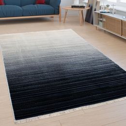 Teppich, Moderner Kurzflor-Teppich Für Wohnzimmer, Mit Farbverlauf, In Grau 80x150 cm - Paco Home