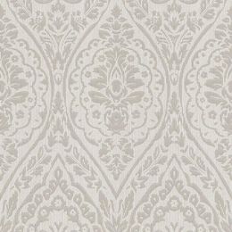 Landhaus Textiltapete in Grau Romantische Textil Vliestapete in Hellgrau floral Ornament Tapete mit Barock Muster für Esszimmer und Schlafzimmer