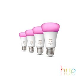 Philips Hue White & Color Ambiance LED E27, 6,5 Watt, Viererpack, 8719514328402,