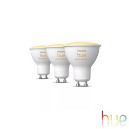 Philips Hue White Ambiance LED GU10, 4,3 Watt Dreierpack, 8719514342804,