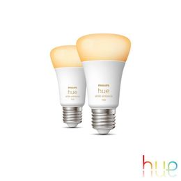 Philips Hue White Ambiance LED E27, 8 Watt Doppelpack, 8719514291256,