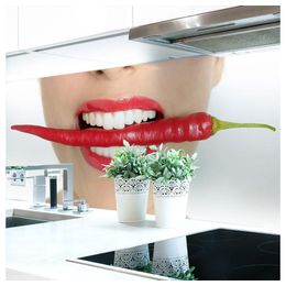 DRUCK-EXPERT Küchenrückwand Küchenrückwand Chilli Mund Hart-PVC 0