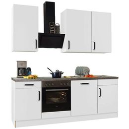 Wiho-Küchen wiho Küchen Küchenzeile "Simi", wahlweise mit E-Geräten, mit verstellbaren Füßen, Soft-Close-Funktion in Schubkästen und Auszügen, Breite 220 cm, weiß
