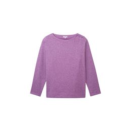 Tom Tailor Damen Plus - Sweatshirt mit Rippstruktur, rosa, Melange Optik, Gr. 46