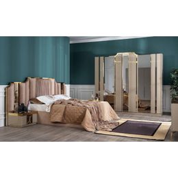 JVmoebel Schlafzimmer-Set Luxus Schlafzimmer Set Bett 2x Nachttisch Kleiderschrank