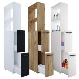 Vcm Hochschrank Holz Badmöbel Nischenschrank Schublade Sadilo XL (1-St)