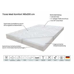 Komfortschaummatratze Matratze Ticaa Med 140x200 cm Komfort