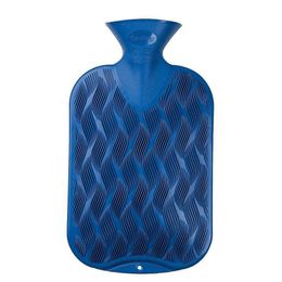 Fashy Wärmflasche Wärmflasche Halblamelle Kunststoff Karo Blau 2L Fashy 6437
