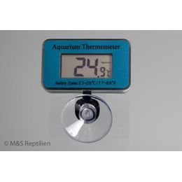 M&S Reptilien Terrarium M&S Digitales Thermometer (blau) mit Sauger ''wasserdicht'' (siehe V