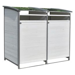 Mucola Mülltonnenbox Doppelbox für 2 Tonnen Mülltonnenverkleidung für 2x 120L oder 240L (Stück