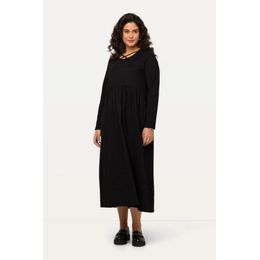 Ulla Popken Sommerkleid Kleid Jersey Empirenaht A-Linie Langarm