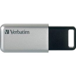 Verbatim Secure Pro 64GB USB-Stick (USB 3.2, Lesegeschwindigkeit 35 MB/s), silberfarben