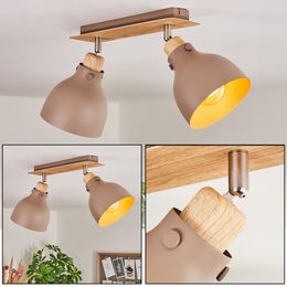 hofstein Brunnen Deckenleuchte Braun, Holzoptik, Taupe, 2-flammig