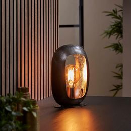 hofstein Arch Tischleuchte Nickel-Matt, Schwarz, 1-flammig