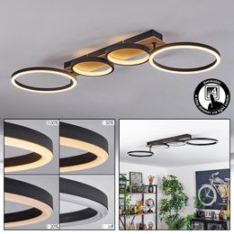hofstein Avelal Deckenleuchte LED Braun, Holzoptik, Schwarz, 1-flammig