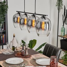 hofstein Vevino Pendelleuchte Glas 20 cm Klar, Rauchfarben, 4-flammig