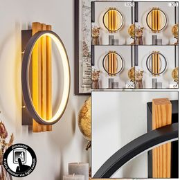 hofstein Rodekro Wandleuchte LED Naturfarben, Schwarz, 1-flammig